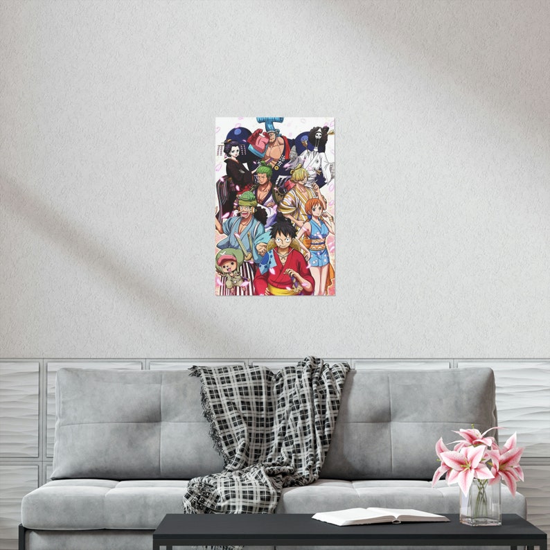 One Piece Poster, Straw Hat Crew Wano, Anime Wall Art, Anime Gift, Home ...