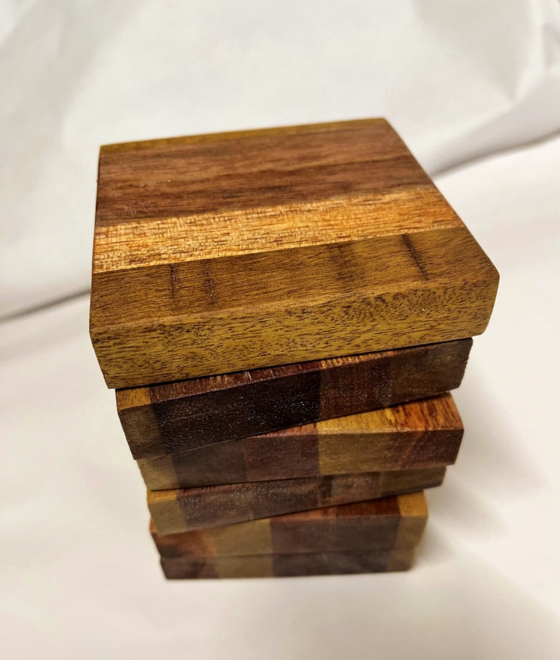 Butcher Block Exotic Hardwood Coasters - Etsy