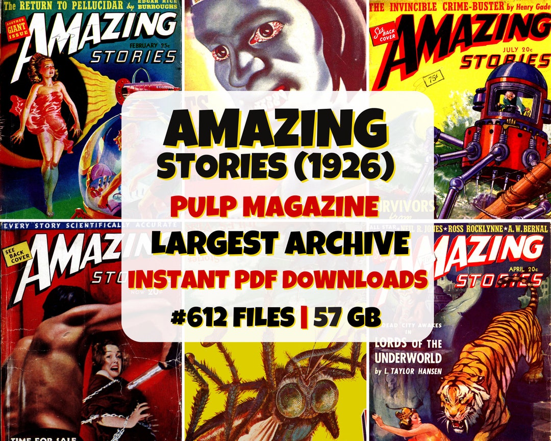 Amazing Stories Pulp Magazines Sci-fi Classics Retro Collection Digital ...