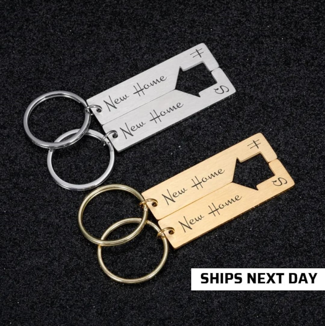 New Home First Home Keyring Pair Personalised Matching Couple Keyring ...