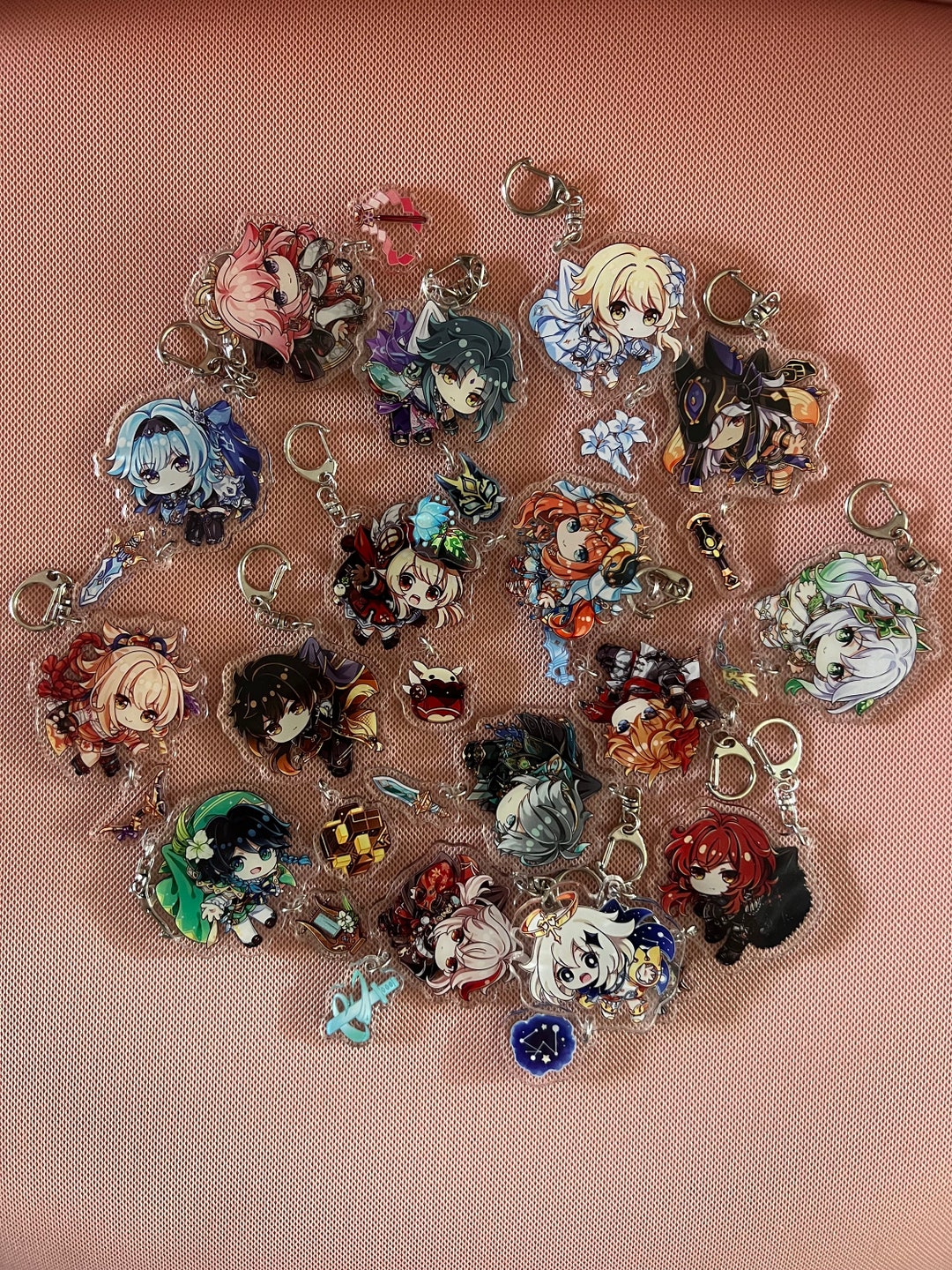 Genshin Impact Keychains Genshin Impact Chibi Key Chains - Etsy