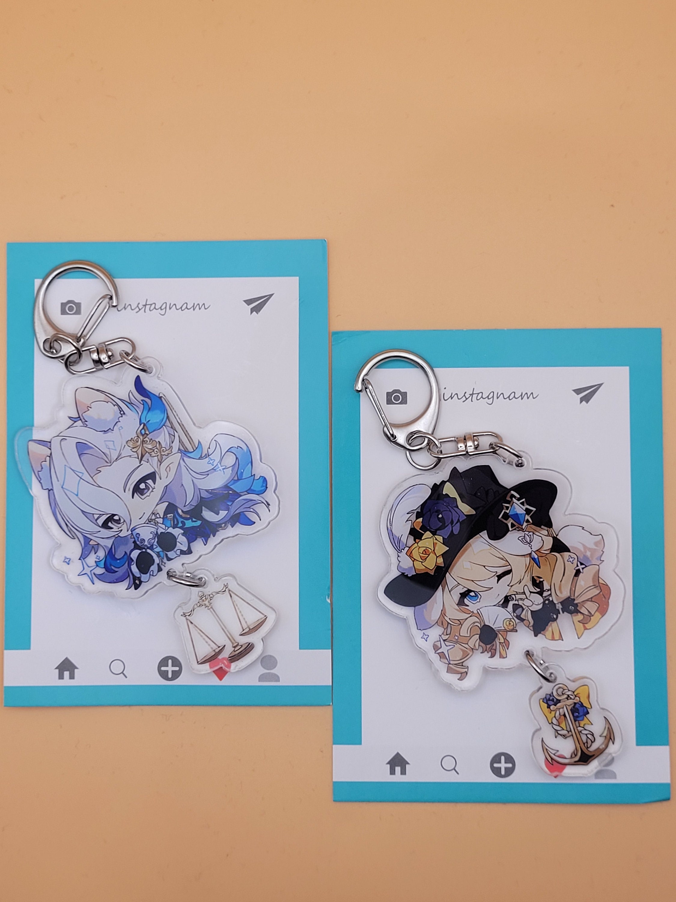 Genshin Impact Fontaine Character Acrylic Keychain-neuvillette Lynette ...