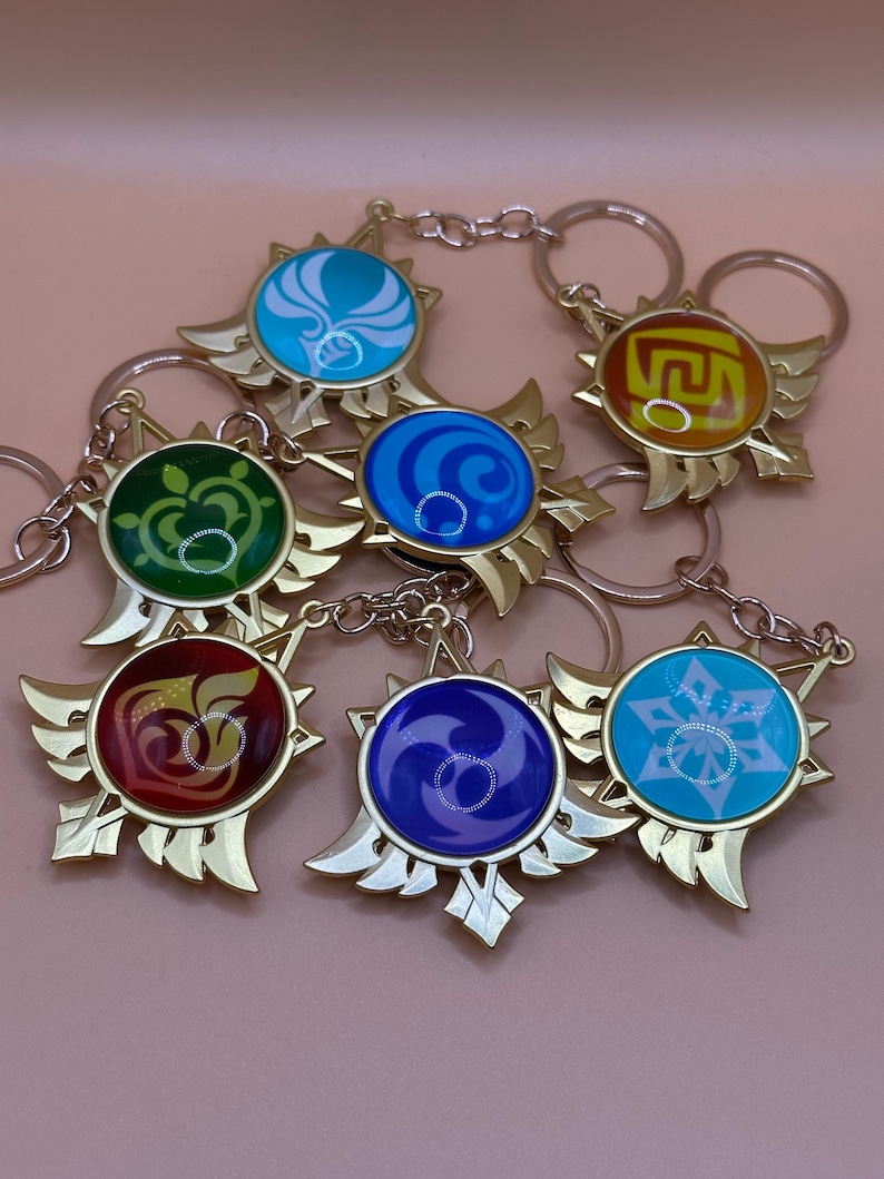 Handmade Genshin Impact Mondstadt Vision Keychain: Personalized Metal ...