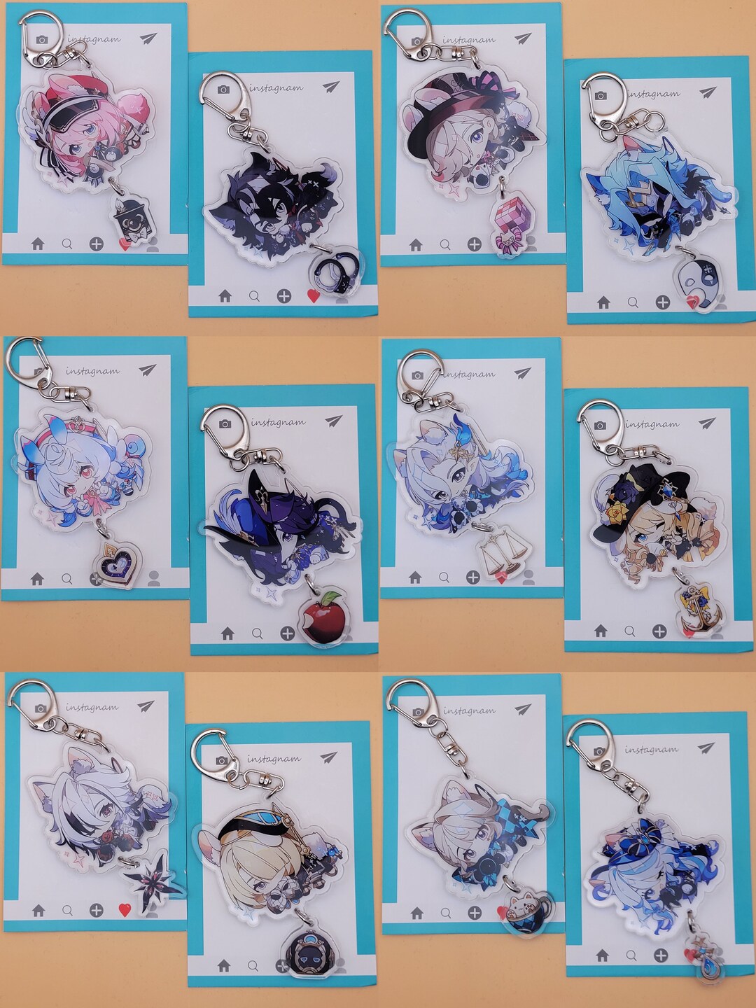 Genshin Impact Fontaine Character Acrylic Keychain-neuvillette Lynette ...