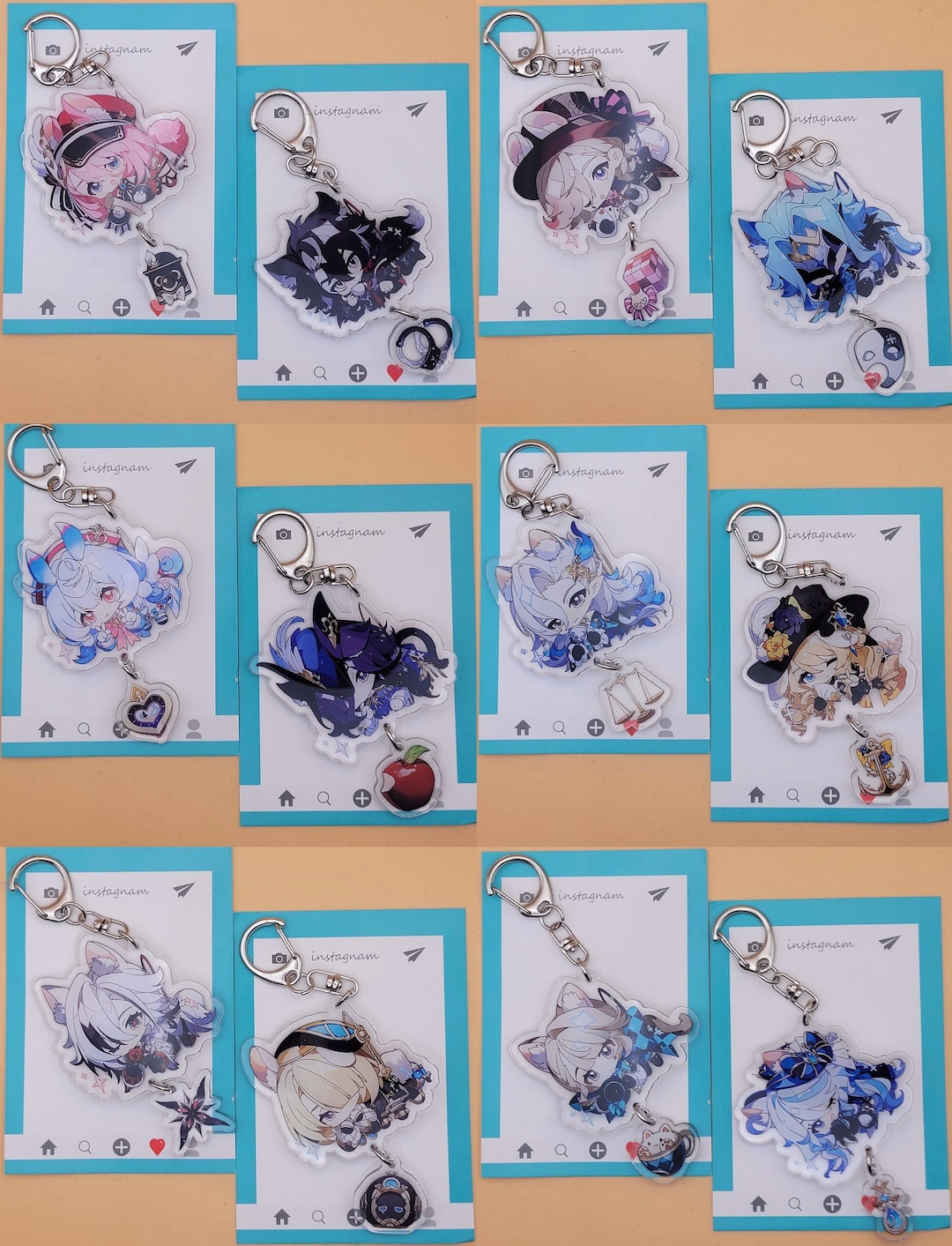Genshin Impact Fontaine Character Acrylic Keychain-neuvillette Lynette ...