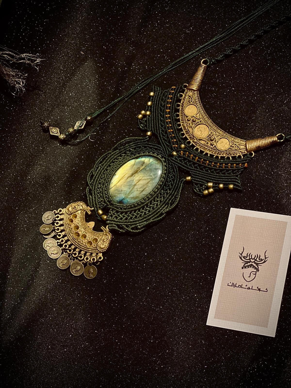 Minimalist Macrame Choker,choker Macrame Labradorite,macrame Choker ...