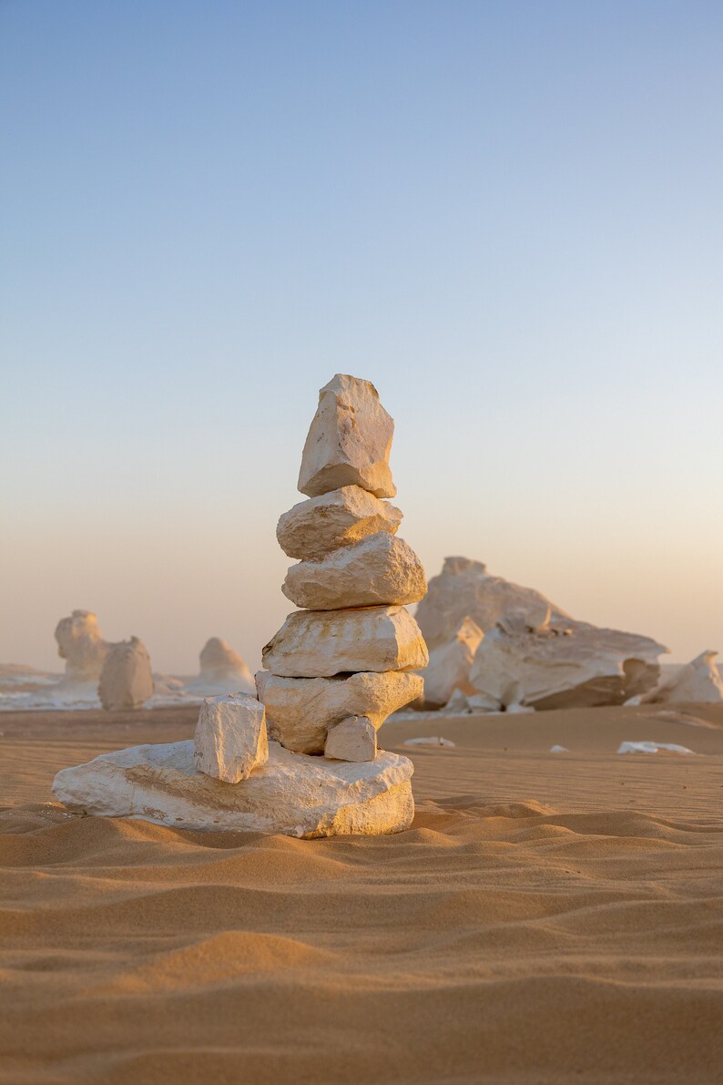 Desert Stacked Rocks at Sunrise Digital Download - Etsy
