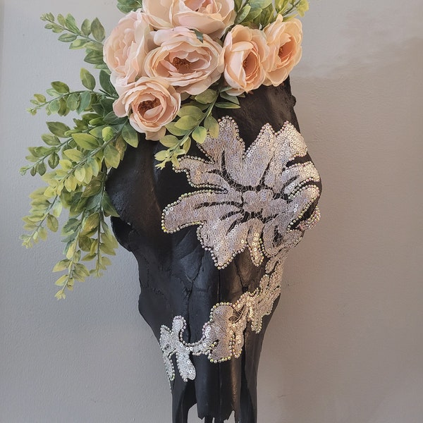 Rhinestone Cow Skull - Etsy
