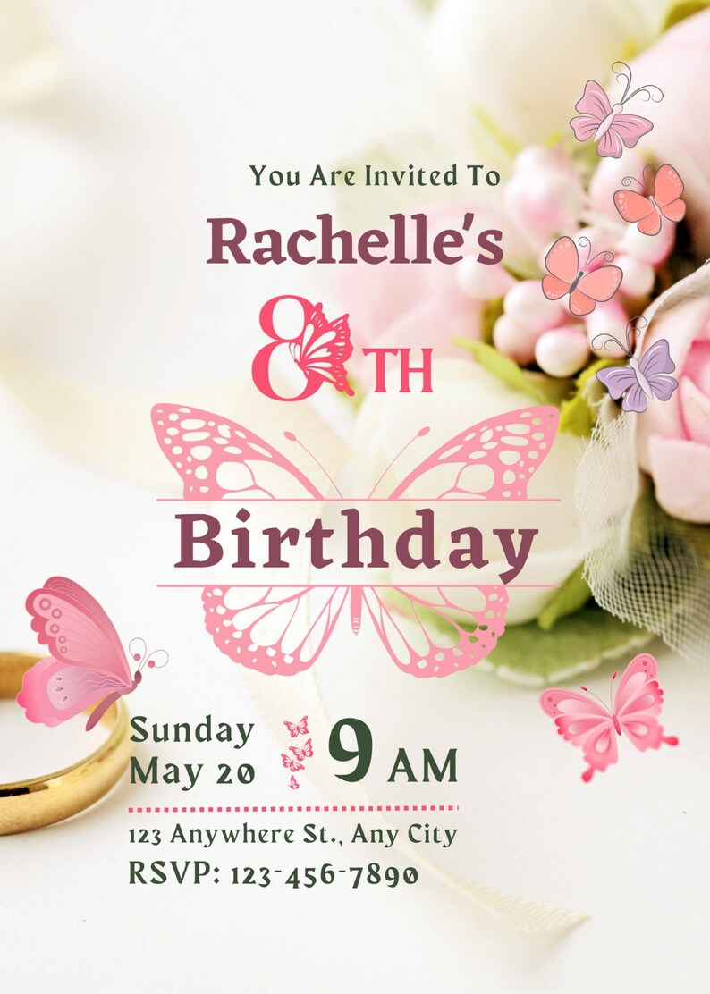 Butterfly Themed Wedding Invitation Set: Whimsical Elegance - Etsy