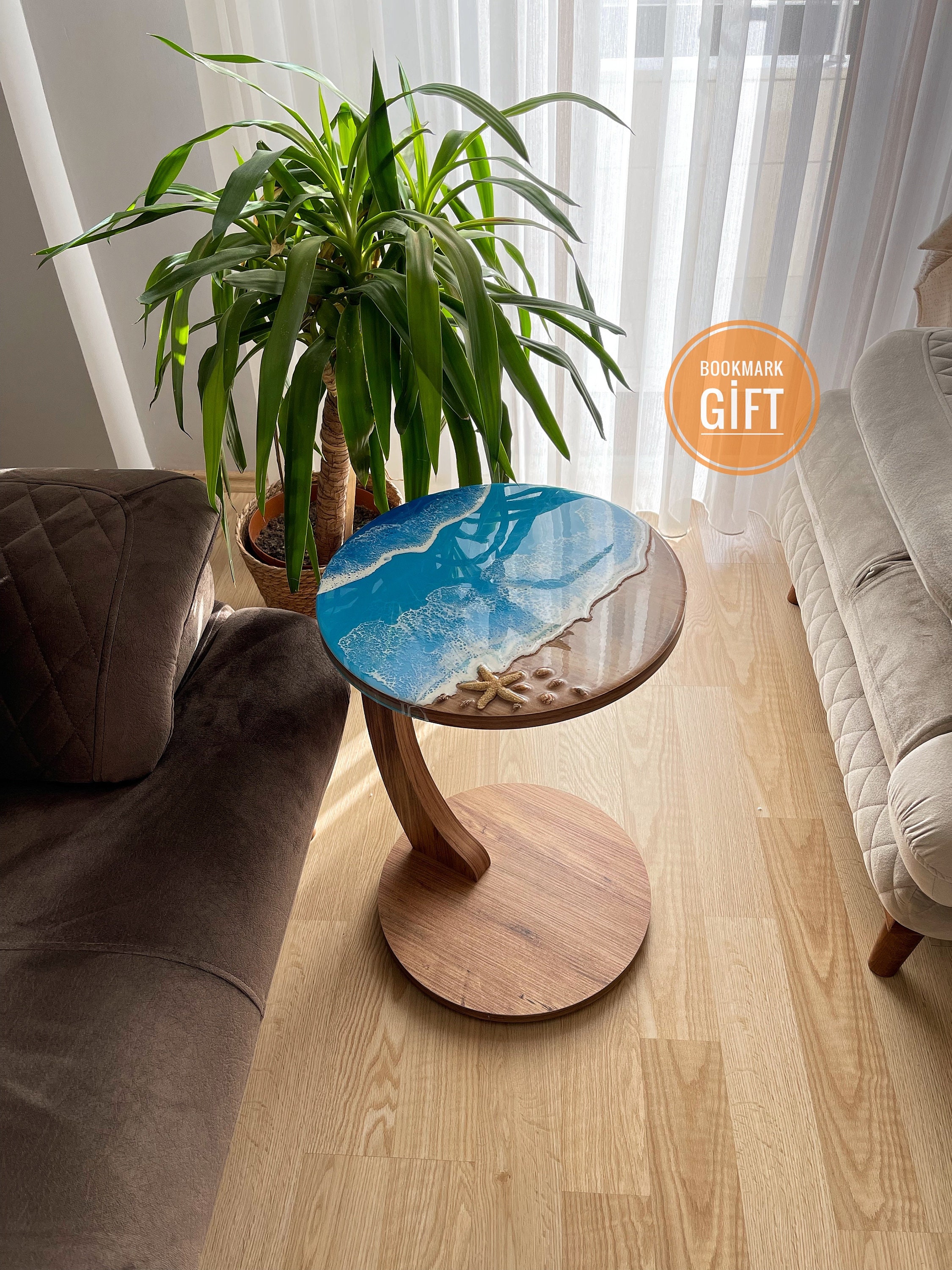 Ocean C Coffee Table, Epoxy Ocean Table, Resin Blue River Table, C ...