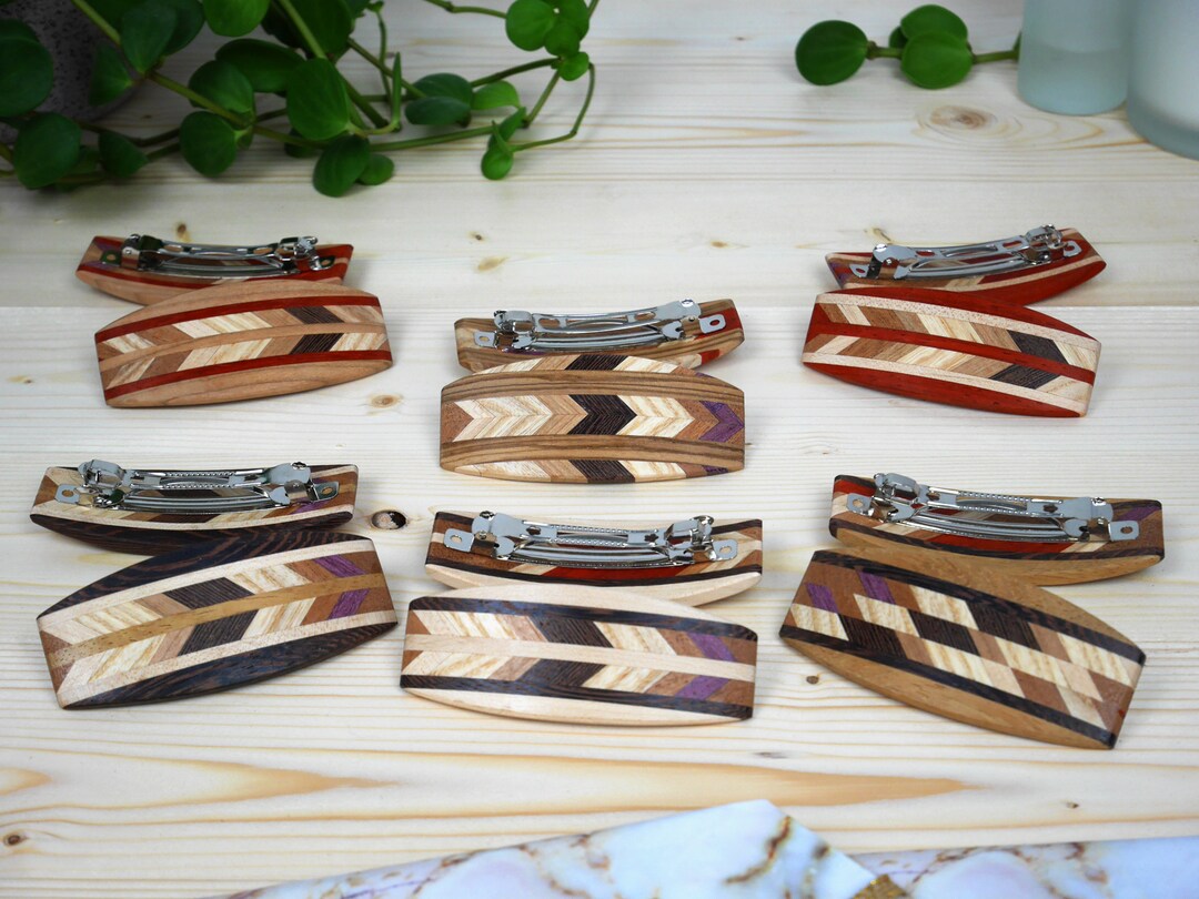 Natural Wooden French Barrette Hair Clip for Women Handcrafted Hair ...