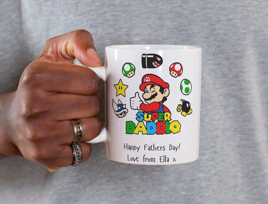 Super Dad Mug Super Mario Father's Day Personalised Father's Day Coffee ...