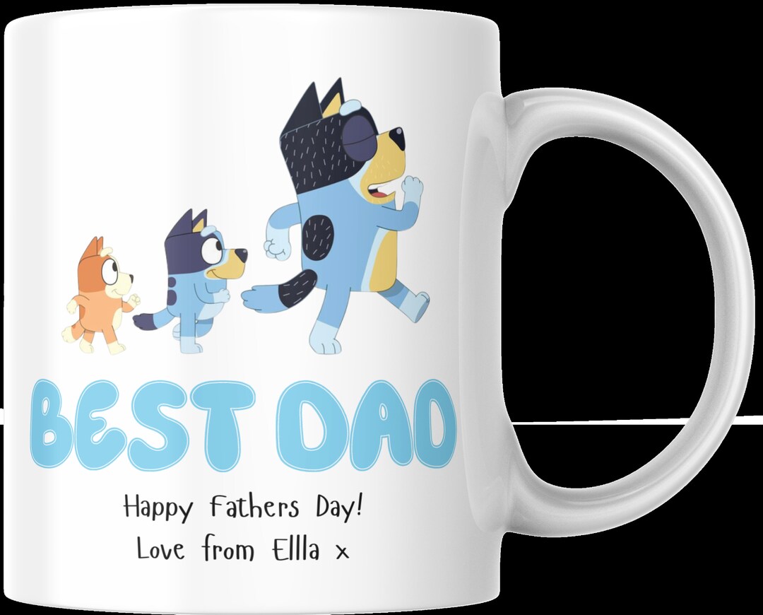 Bluey Fathers Day Mugbluey Family Designpersonalised Father's Day ...