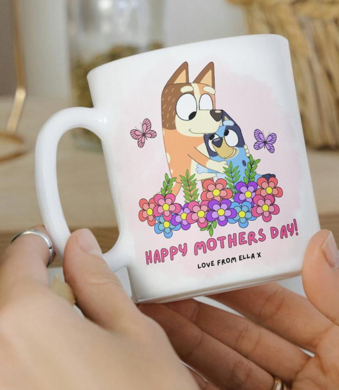 Personalised Bluey Mother's Day Mug With Chilli Character & Vibrant ...