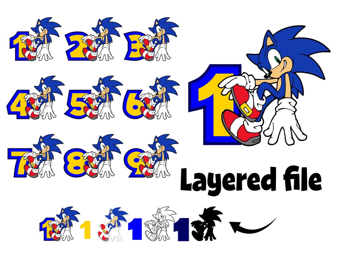 Sonic Svg Png, Birthday Numbers Png, Sonic Shirt Png, Numbers SVG ...