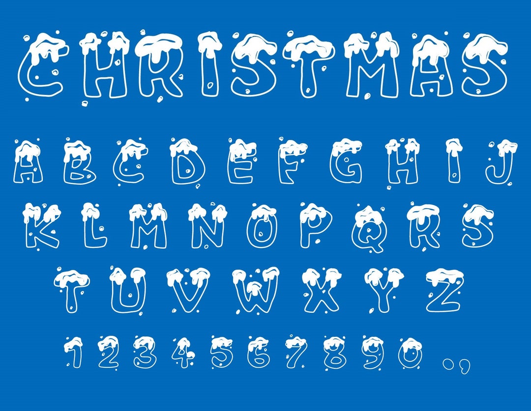 Christmas Snow Font OTF, Christmas Letters SVG Cricut, Snow Christmas ...