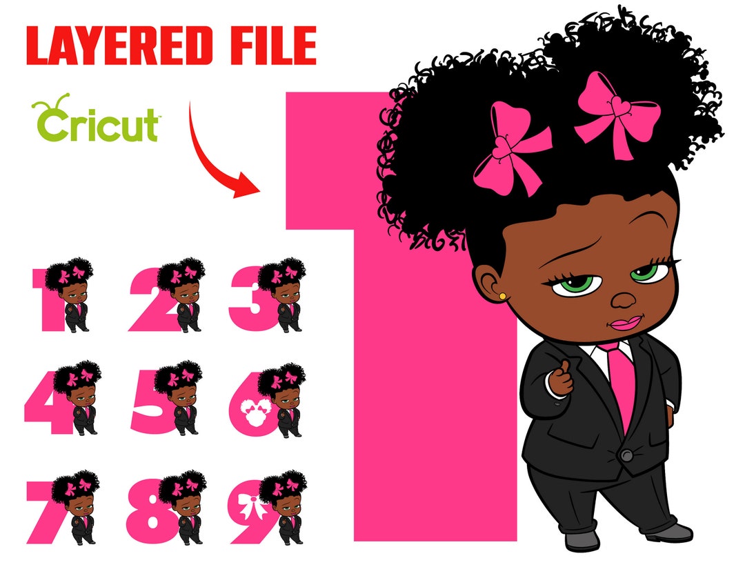 Afro Baby Girl Boss Birthday Numbers Svg Layered Boss Girl Baby Svg ...