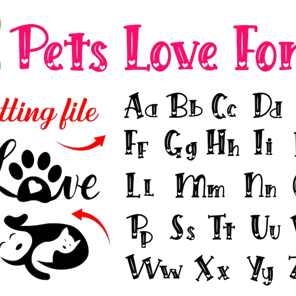 Pets Font Svg - Etsy