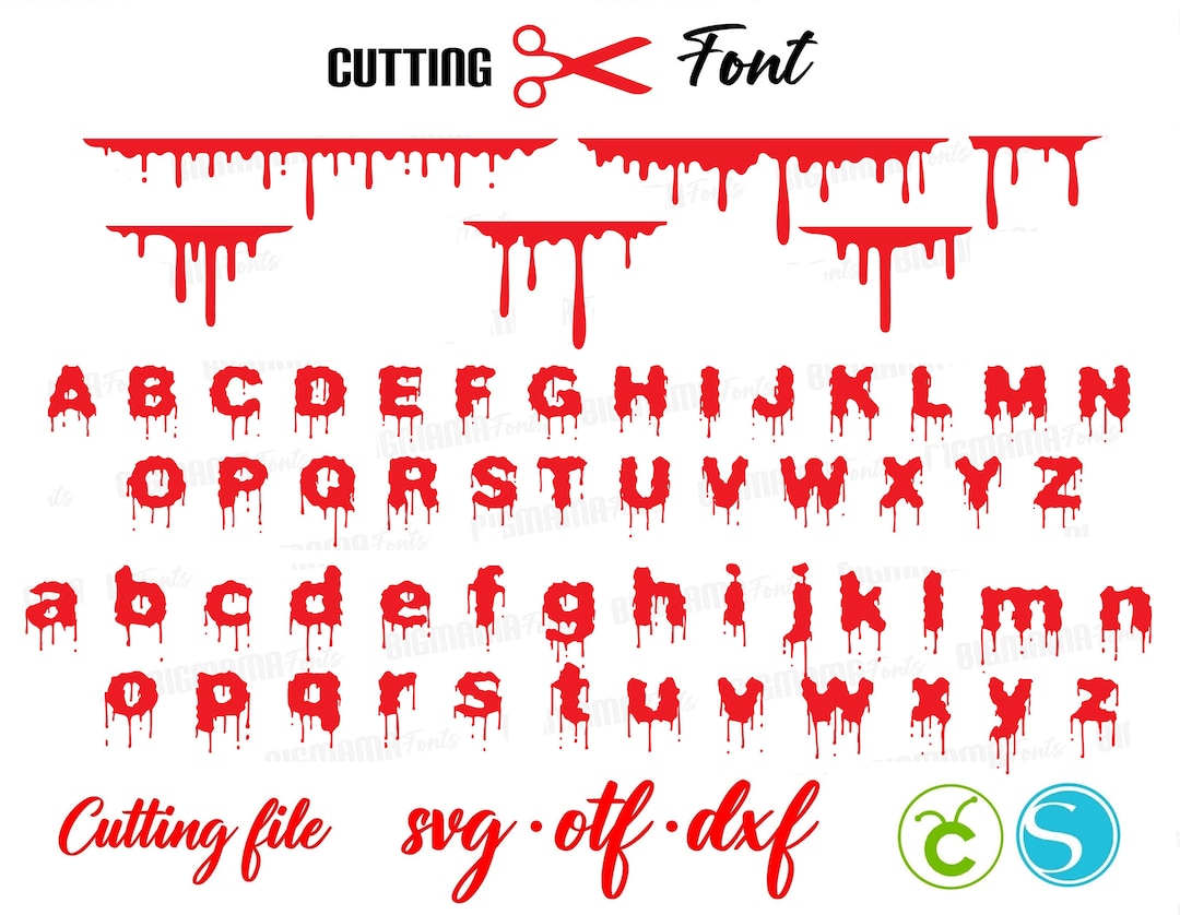 Blood Dripping Bundle, Blood Dripping Font, Drop Dripping Letters Svg ...