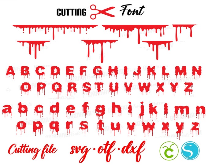 Dripping Letters SVG, Blood Font Svg, Drip Font Blood Svg, Dripping ...
