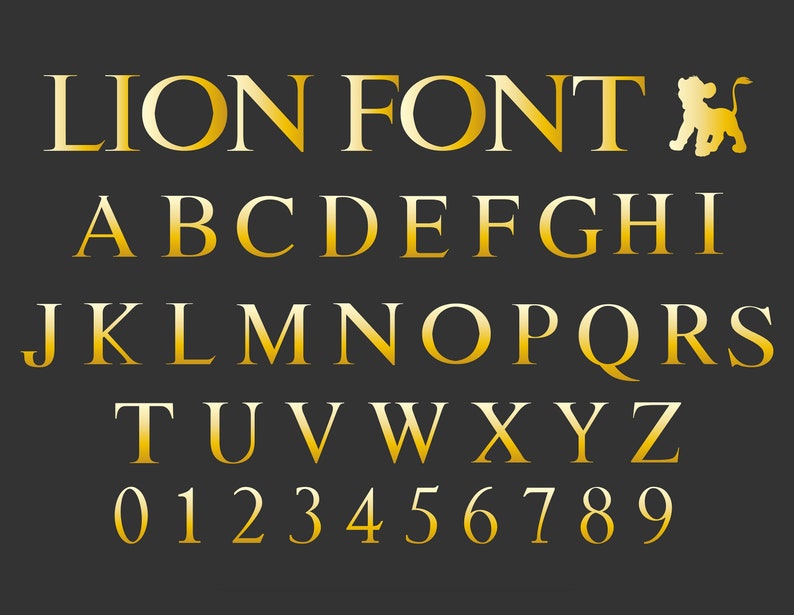 Lion Font OTF Lion Alphabet Letters Svg Cartoon Font Baby - Etsy