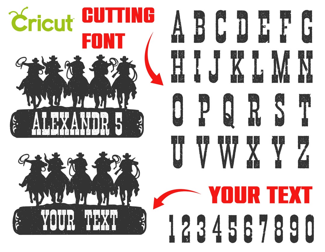 Western Letters SVG Western Font OTF Cowboy Font Svg Western Numbers ...