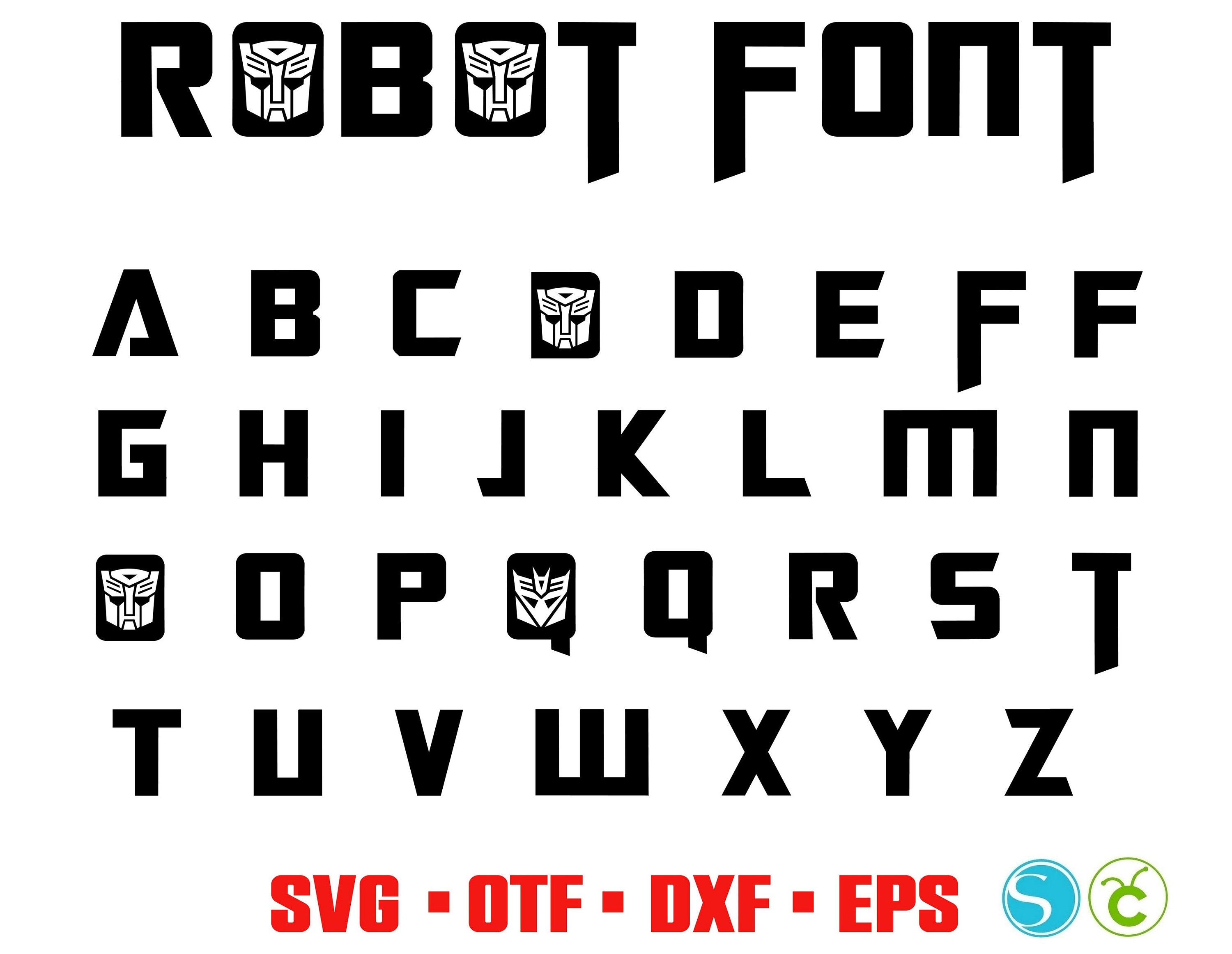 Robot Font OTF Robot Letters Svg Cricut Font Svg Robot Logo - Etsy Australia