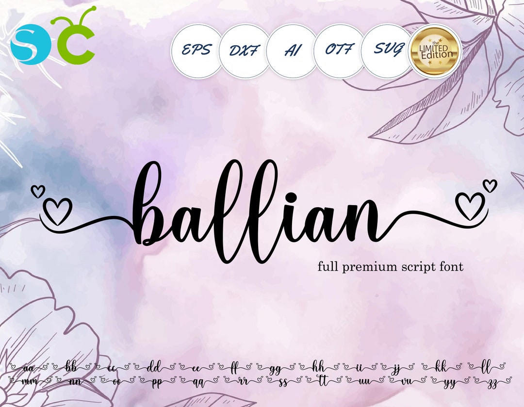 Premium Wedding Font With Tails, Cursive Font Svg, Love Font Wedding ...