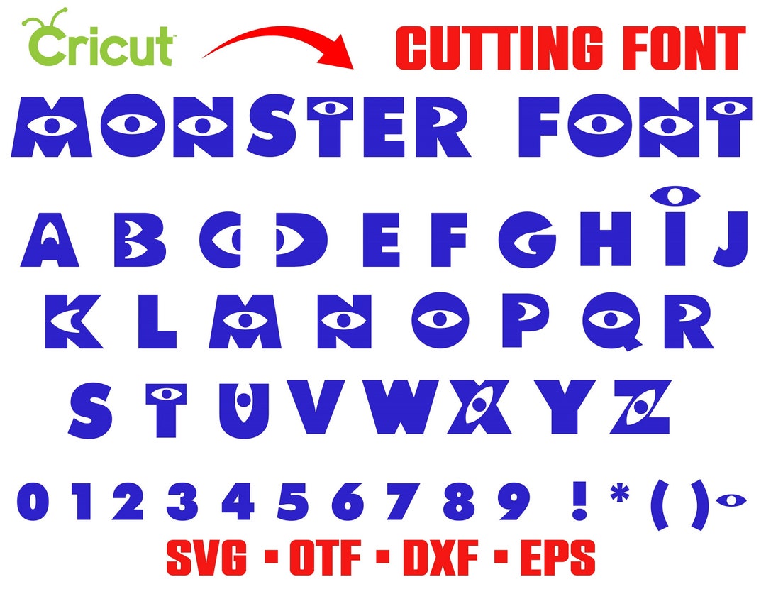 Cartoon SVG Alphabet Letters Cricut Cartoon Font OTF Monster SVG ...