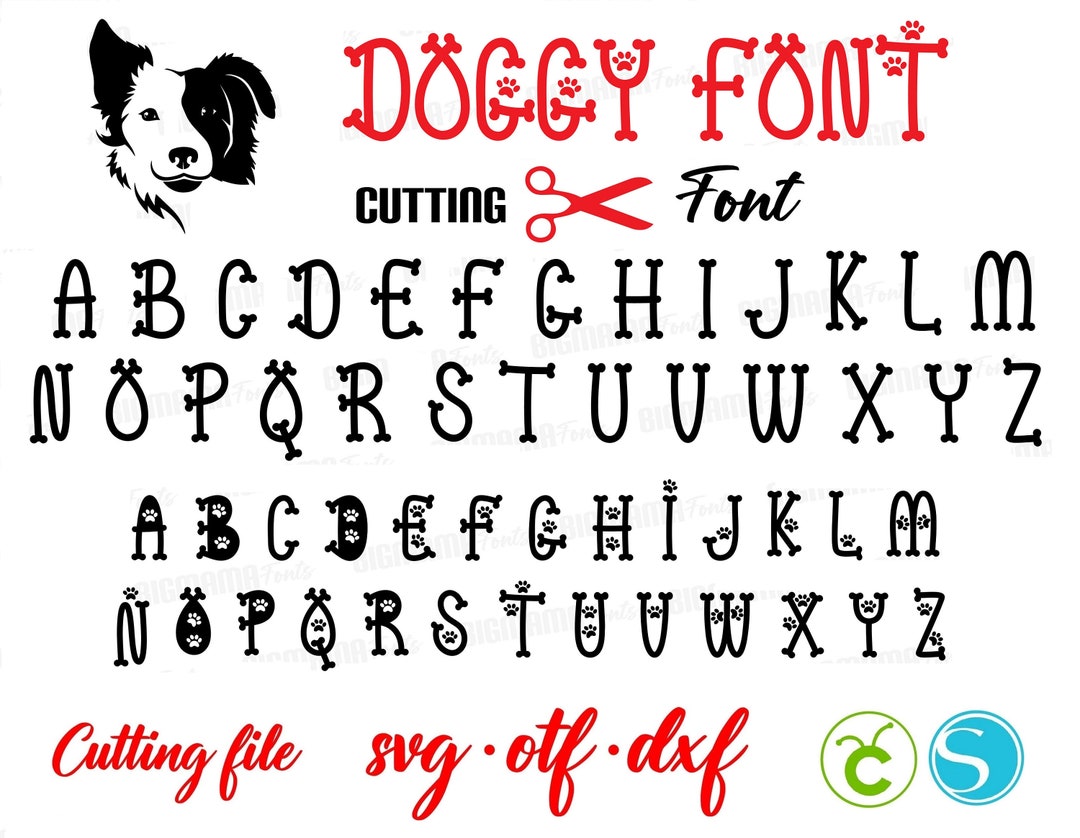 Dog Font OTF, Dog SVG Letters Cricut, Dog Clipart Svg, Baby Font, Dog ...