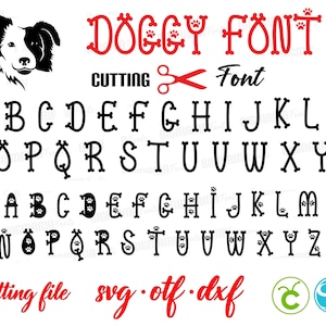 Dog Font OTF, Dog SVG Letters Cricut, Dog Clipart Svg, Baby Font, Dog ...