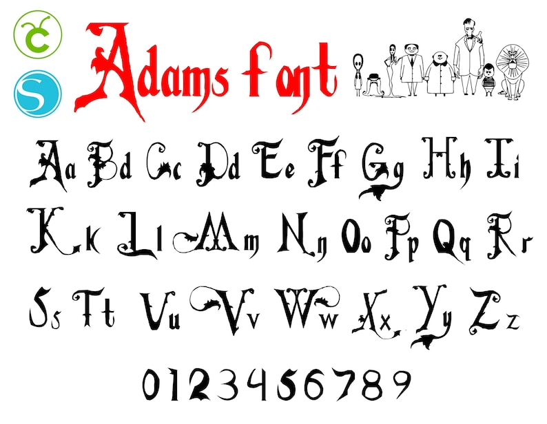 Addams Family Font SVG Wednesday Addams Letters Svg Wednesday - Etsy ...