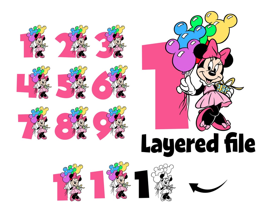 Baby Birthday Numbers, Baby Mouse Svg, Mouse Print Clipart PNG, Mouse ...