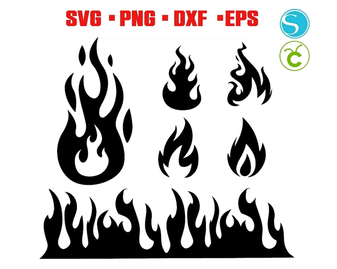 Fire Flames Svg Png, Flame Fire Svg Cut, Fire Vector Eps Fire DIY ...