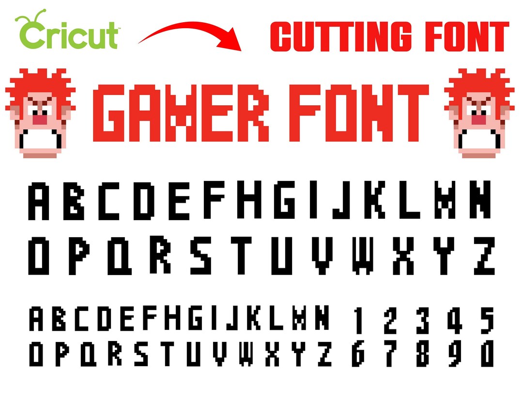 Gamer Letters SVG File for Cricut Svg Face Ralph Font Svg Cut Vector ...