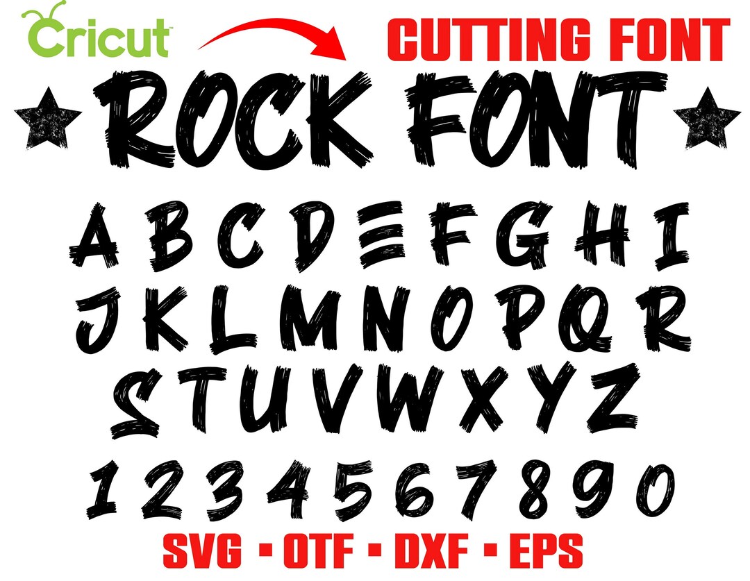 Rock SVG Letters Cricut Svg Rock Font Font OTF Rocker Font SVG Letters ...