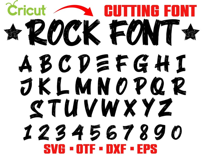 Rock SVG Letters Cricut Svg Rock Font Font OTF Rocker Font SVG Letters ...