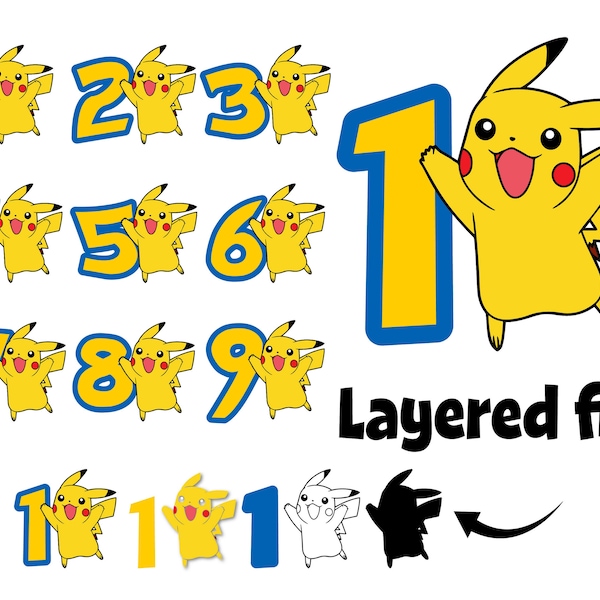 Pikachu Birthday Svg - Etsy