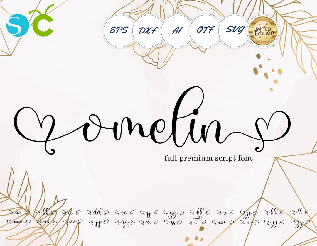 Premium Calligraphy Font OTF, Calligraphy Letters SVG, Cursive Font ...