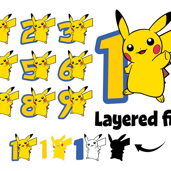 Pikachu Birthday Svg - Etsy