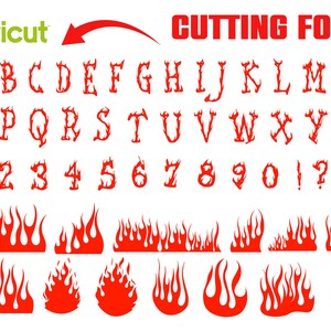 Fire Letters SVG Fire Font OTF Flame Font Svg Flame Shirt Diy Flame Svg ...
