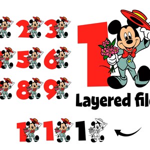 Baby Birthday Numbers Svg Png, Baby Mouse Svg, Mouse Printable Clipart ...