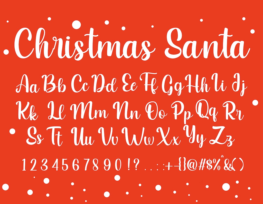 Santa Font Otf Santa Letters Svg Christmas Font Christmas - Etsy