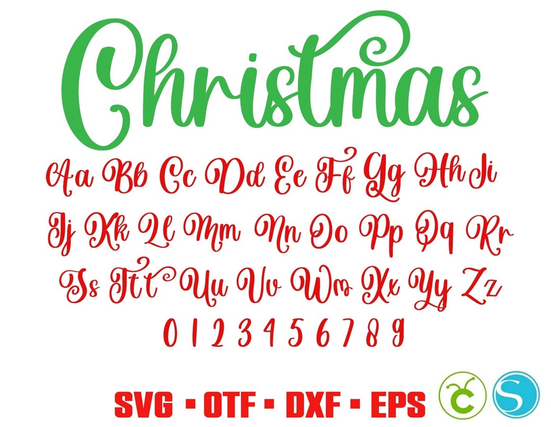Christmas Font OTF, Christmas Letters SVG Cricut, Christmas SVG Letters ...