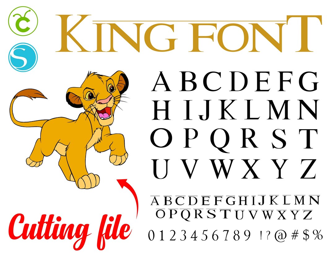 King Font SVG Lion Svg Cricut Baby Font Otf King Letters SVG Baby ...