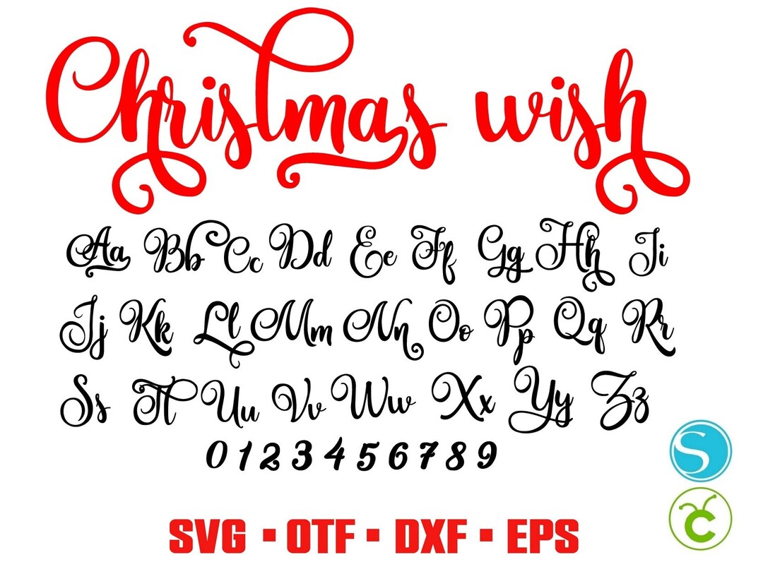 Christmas Font OTF, Christmas Font SVG Cricut, Christmas SVG Letters ...