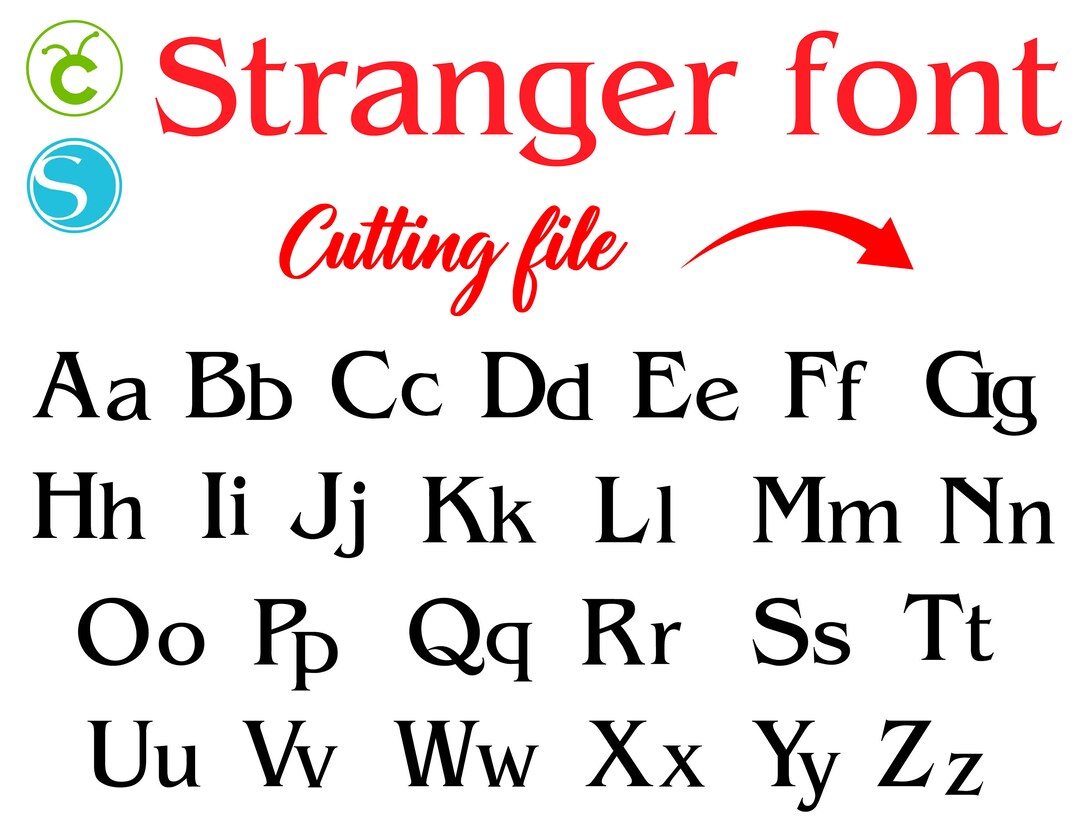 Stranger Letters Svg, Stranger Font OTF, Cricut Font Svg, Baby Font ...