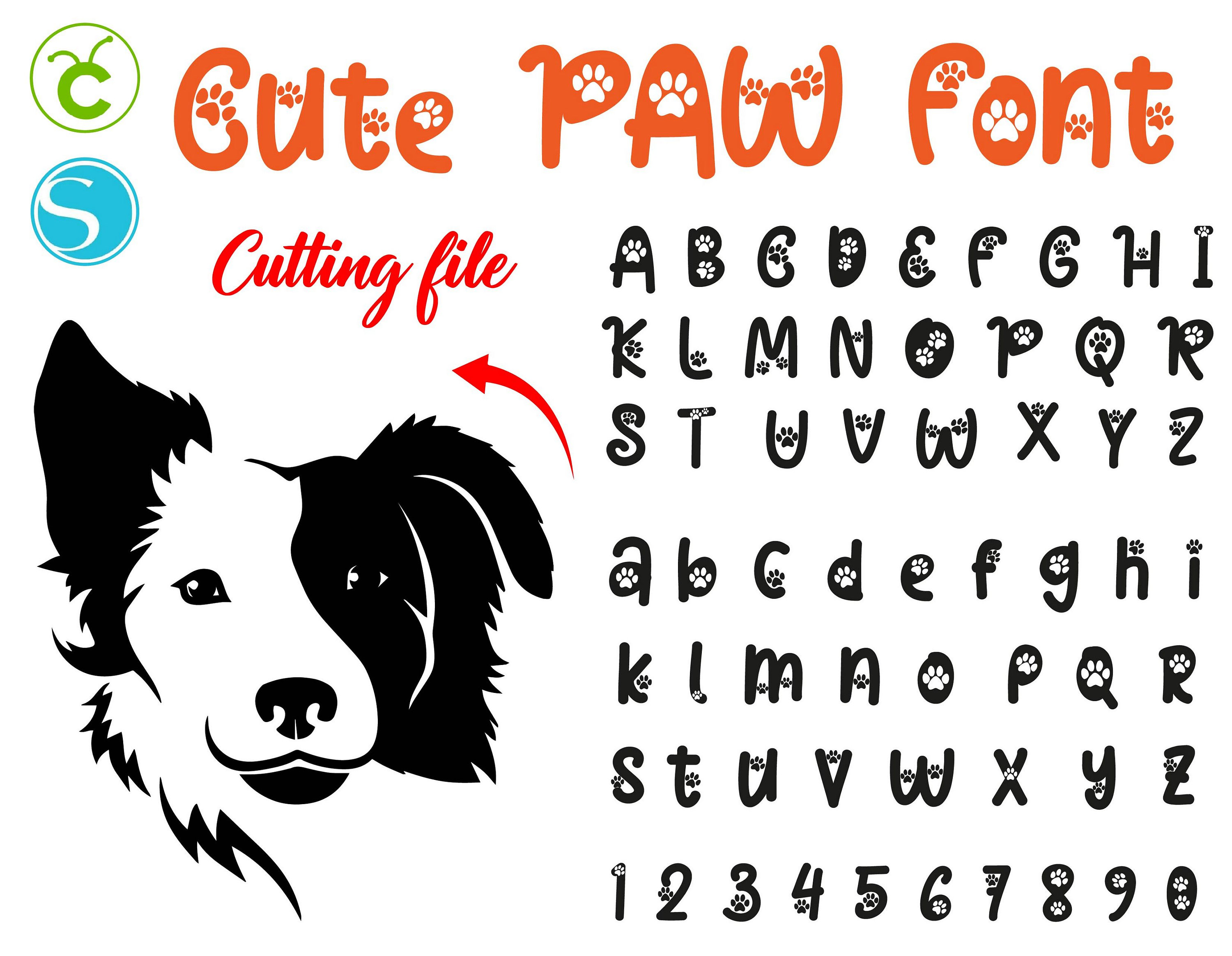 Dog Font OTF Dog Paw Letters Svg Paw Doggy Letters SVG - Etsy Canada