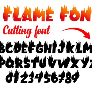 Flame Font OTF, Flame Letters SVG, Flame Shirt Diy, Flame Svg Cricut ...