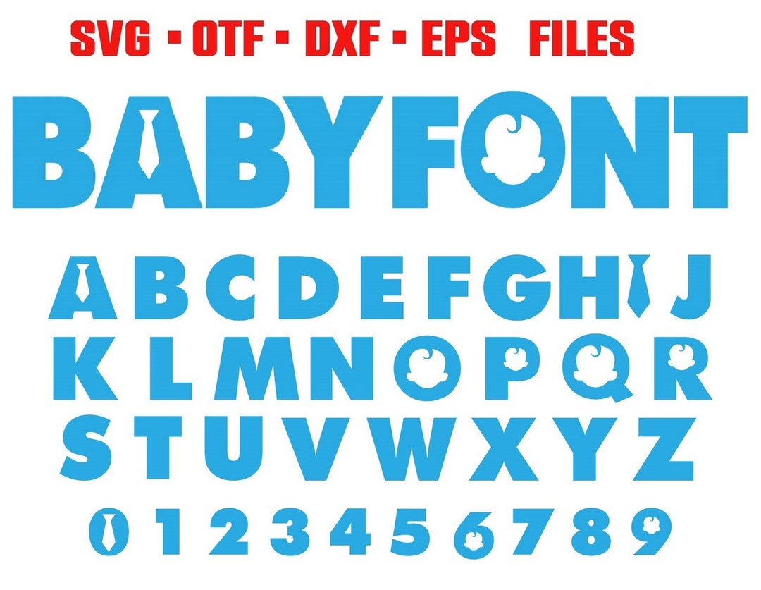 Baby Boy Font Otf Baby Font SVG Cricut Baby Svg Letters Boss Boy Baby ...